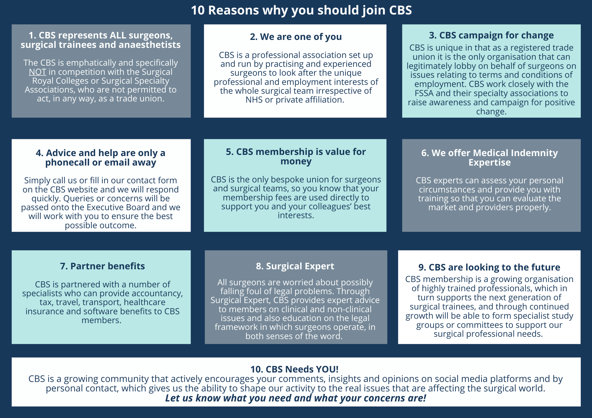 10 Reasons to join CBS - The Confederation of British Surgery